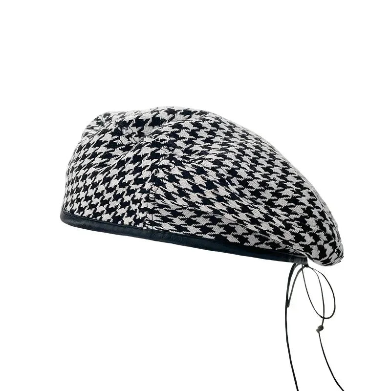 Black and White Plaid Beret – Oradola